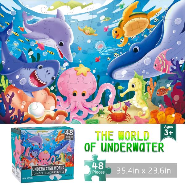 商品名:  Jumbo Floor Puzzle for Kids Underwater Jigsaw Large Puzzles 48 Piece for Toddler Children Learning Preschool Educa...