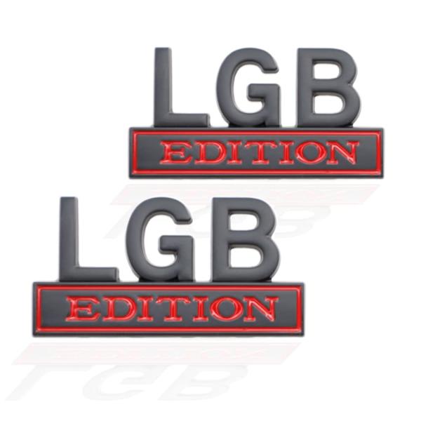 商品名:  2 Pcs LGB Edition Emblem 3D Metal Badge Decal Sticker Fit for Universal Car Truck SUV Side Rear Front Hood Trunk D...