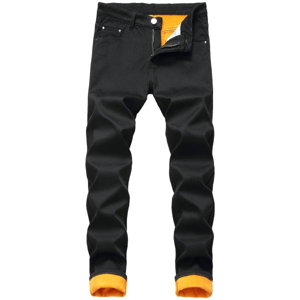 商品名:  Men's Thermal Fleece Lined Jeans Slim Fit Thicken Stretch Warm Denim Pants Winter Skinny Straight Leg Jean Trouser...