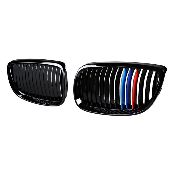 商品名: フロントキドニーグリルグリル 1ペア BMW 06-10 E92 07-10 E93 08-13 3シリーズ 328i 335i 2ドアに対応 (光沢ブラックMカラー) 1 Pair Front Kidney Grille Gri...