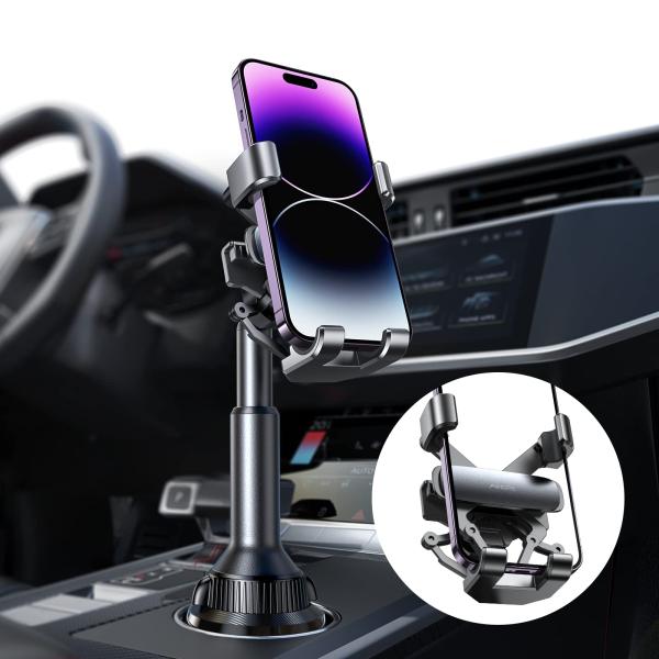 商品名: AINOPE 重力カップ電話ホルダーマウント [揺れがなく、超安定] ロングネックカップ電話ホルダー 車用 自動ロック ハンズフリー 携帯電話ホルダー カーマウント iPhone 14 &amp; すべての携帯電話用 AINOPE...