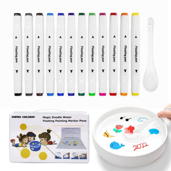 商品名:  QETRABONE Magical Water Painting Pens for Kids,12 Colors Double Ended Magic Floating Ink Pen,Magical Water Floatin...