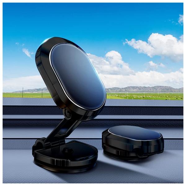 商品名: 車用携帯電話ホルダー [折りたたみ可能アップグレード] 携帯電話マウント 多機能 360°回転 車のダッシュボード用マグネット 携帯電話ホルダー 磁気カーマウント iPhone 12 13 14 Pro Maxとすべてのスマートフ...