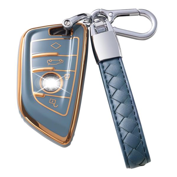 商品名:  CHEZENHUI Compatible with BMW Key Fob Cover with Leather Lanyard, Car Key Case Shell Protection for BMW X1 X2 X3 X...