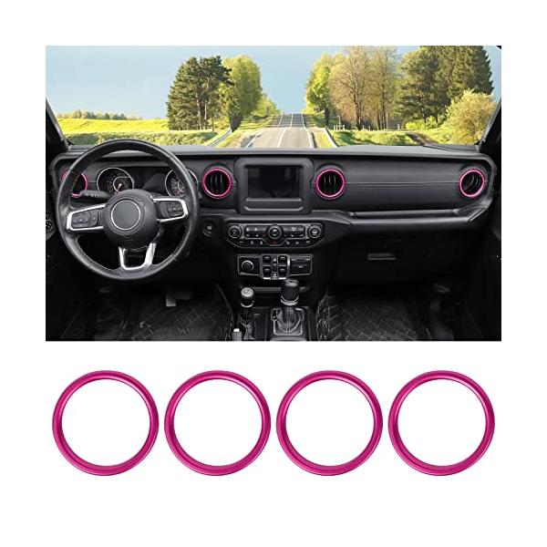 商品名:  Jimen for JL AC Vent Ring, 4PCS Center Console Dashboard Air Conditioning Outlet Cover Interior Trim Kits Compatib...