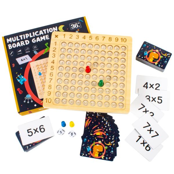 商品名:  Keweis Wooden Montessori Multiplication Board Game with 100 Multiplication Flash Cards, Kids Math Counting Learnin...