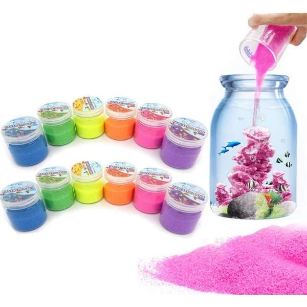 商品名:  Set of 12 Colorful Magic Sand, 6 Colors Atlantis Sand,Fantastic Sand Never Gets Wet- Amazing Hydrophobic Space San...