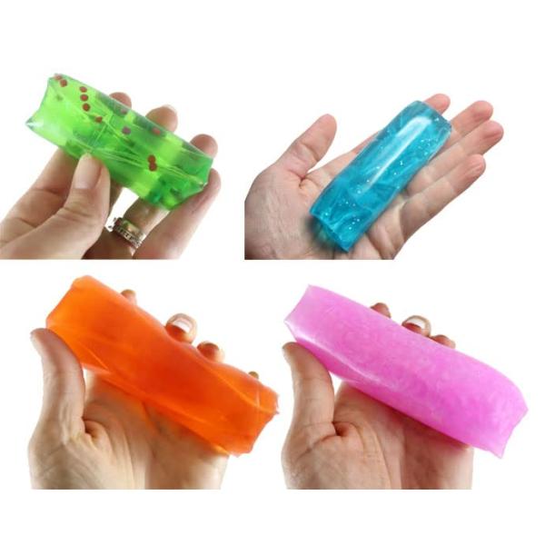 商品名:  4 Different Water Trick Snakes - Filled with Glitter, Confetti, Glow in The Dark, and Pearl - Stress Toy - Slipper...
