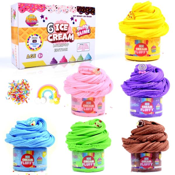 商品名:  ToysButty Butter Slime Making Kit Super Soft Non Sticky 6 Color Pack in Gift Box, Stretchy Scented Butter Slime Ic...