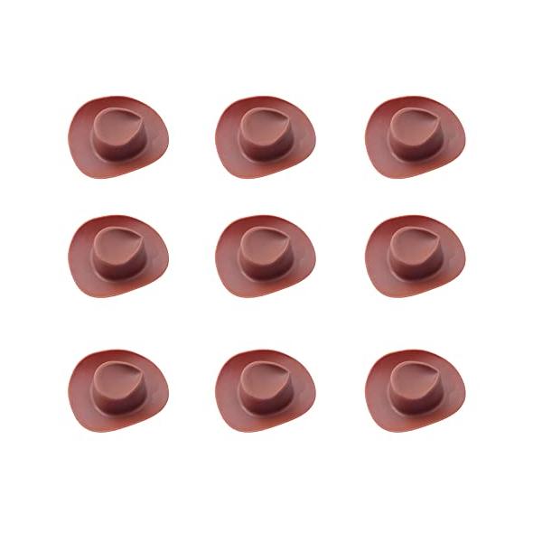 商品名:  Ruwado 10 Pcs Mini Cowboy Hats Plastic Decorative Western Cowgirl Hats for Theme Party Cake Parties Favors (Brown)...
