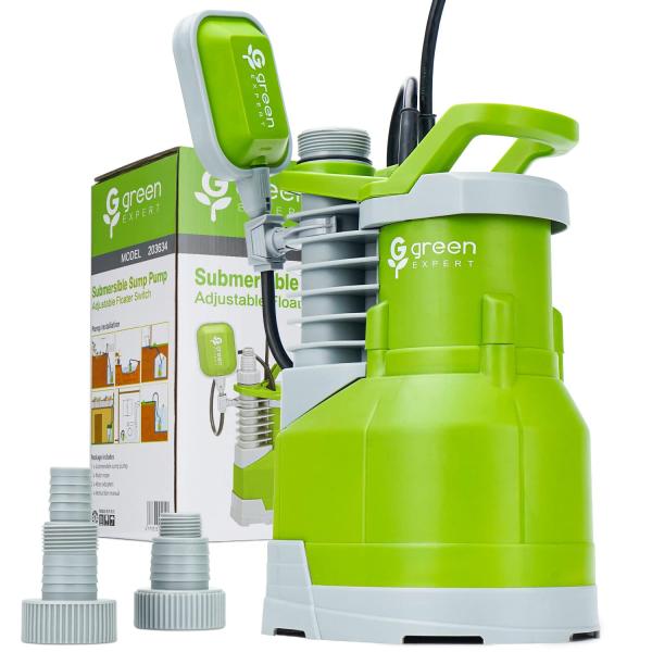 商品名:  Green Expert 3/4HP Submersible Sump Pump Max 4000GPH High Flow 25-Foot Power Cord Manual Automatic On Off Adjustab...