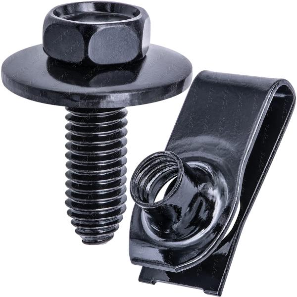 商品名:  Rexka 15 Sets M8-1.25 X 25mm Body Bolts &amp; Extruded U Nuts Kit for GM Ford Chrysler - Multipurpose - Bumper Fen...