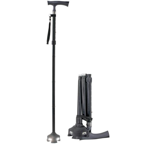 商品名:  Folding Walking Cane with LED Light - Adjustable Height Walking Stick for Men &amp; Women - Self Folding, Balancin...