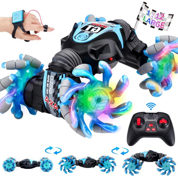 商品名: ROHSCE ジェスチャーセンシング RCスタントカー 2.4GHz 4WD オフロード ハンドコントロール カードリフトリモートコントロールカー 両面 360°回転 おもちゃ車 男の子&amp;女の子用 8-12 ツイストカー ...