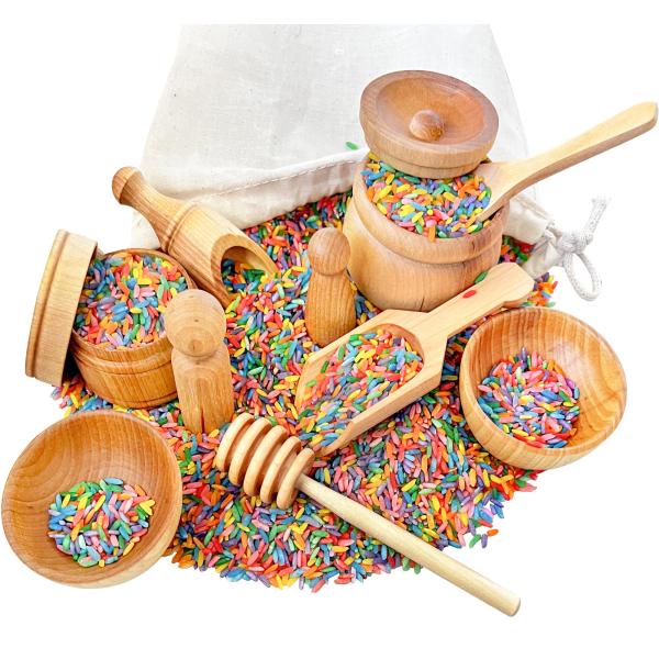 商品名: 10個 - 米国製 - 子供サイズの感覚ビンツール - 感覚容器 - 木製感覚ビンツール - 感覚ビンおもちゃ - 感覚ツール - 幼児感覚ビン - 学習スクーパー - 幼児向けモンテッソーリおもちゃ 10 Piece - USA...