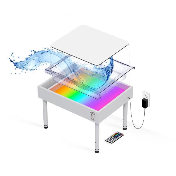 商品名:  Water Sensory Light Play Activity Box Table for Children Extendable Removable Legs Montessori Waldorf Reggio Toys ...