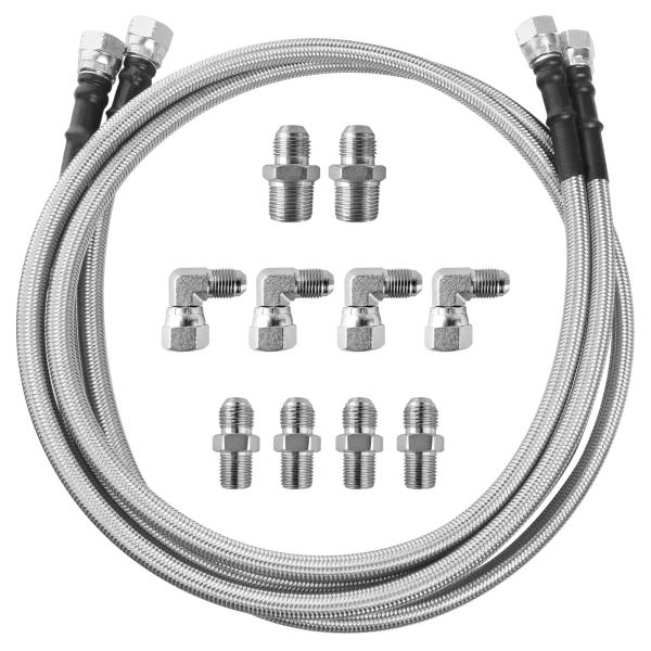 商品名: MuHize トランスミッション冷却ライン 6AN ステンレススチール 編組ライン 52インチ Chevy Ford Mopar GM GMC Buick Cadillac用 トランスミッションクーラーホースラインキット TH35...