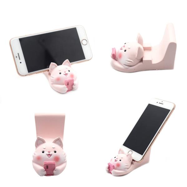 商品名: かわいい猫 携帯電話スタンドホルダー デスク用 小さな漫画 動物 樹脂 スマートフォン タブレット スタンド マウント iPhone Android Samsung Galaxy用 Cute Cat Cell Phone Stan...