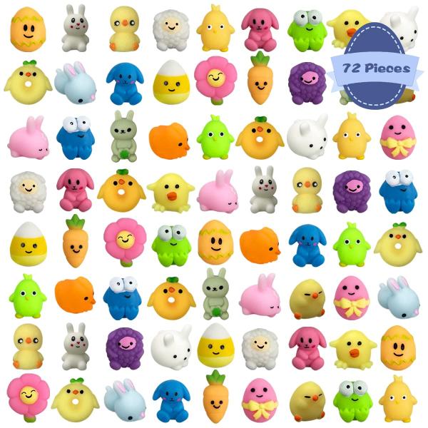 商品名:  QINGQIU 72 PCS Easter Mochi Squishy Toys Stress Relief Squishies for Kids Boys Girls Toddlers Easter Basket Stuffe...
