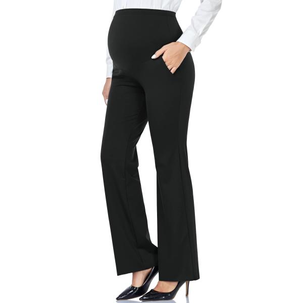 商品名:  AMPOSH Women's Maternity Bootcut Work Pants with Pockets Flare Yoga Pants for Workout and Daily Wear(Black, L)ブランド...