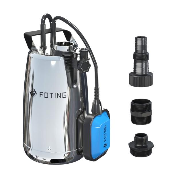 商品名:  FOTING 1 HP Stainless Steel Sump Pump, 3434 GPH 31ft Water Pump with Float Switch, Submersible Utility Pump for Ba...