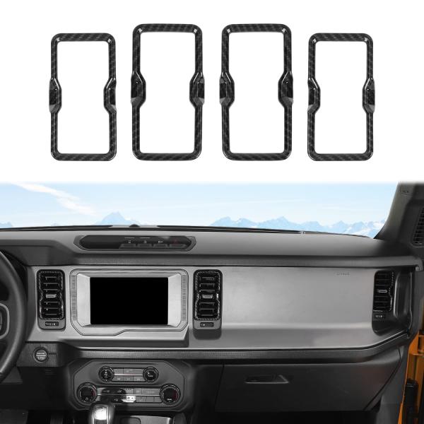 商品名:  HTHE Carbon Fiber Black Center Console Dash Air Vent Side Ring Cover Compatible with Ford Bronco 2/4Doors 2021 202...
