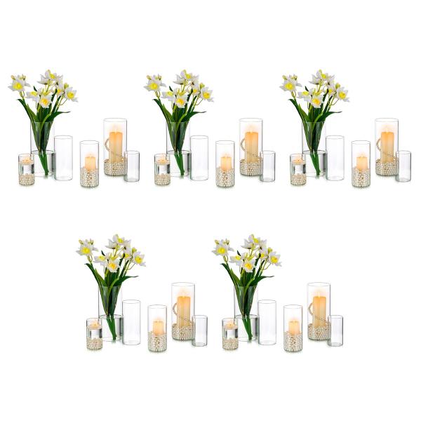 商品名: Inweder ハリケーンキャンドルホルダー 厚みのある透明花瓶 フローティングキャンドル用 円柱花瓶 センターピース用トールガラス花瓶 センターピース用 安価なバルク ピラーキャンドル ホームデコ イベント (30個) Inwe...