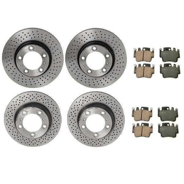 商品名:  Akebono Full Standard Brake Kit UV Coated High Carbon Drilled Front Pillar-Vented 318mm Rear Vented 299mm Brake Di...