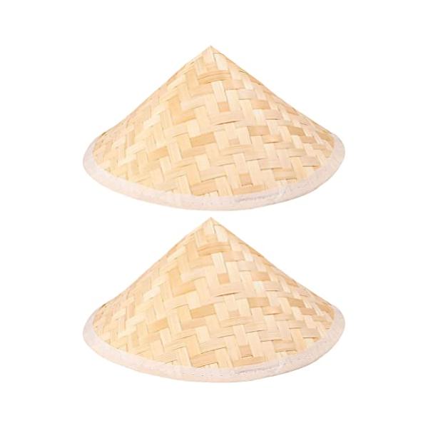 商品名:  GLEAVI 2pcs Decorative Straw Hat Asin Farmer Hat Woven Chinese Hat Kid Sun Shield Cap Caps for Women Conical Hat H...
