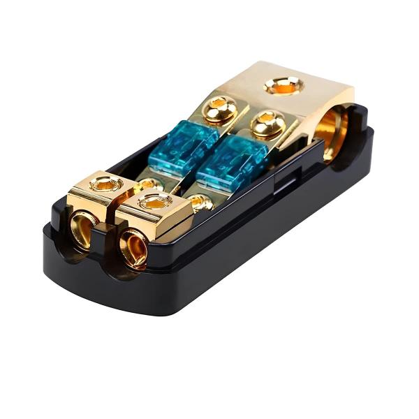 商品名: AFS ヒューズホルダー 分配ブロック ミニANLヒューズホルダー HiFi 自動ヒューズホルダー 60アンペア 融解可能サポート 亜鉛合金 2ウェイ/3ウェイ分ブロック 車 ボート オーディオステレオアンプ用 (2ウェイ) AF...