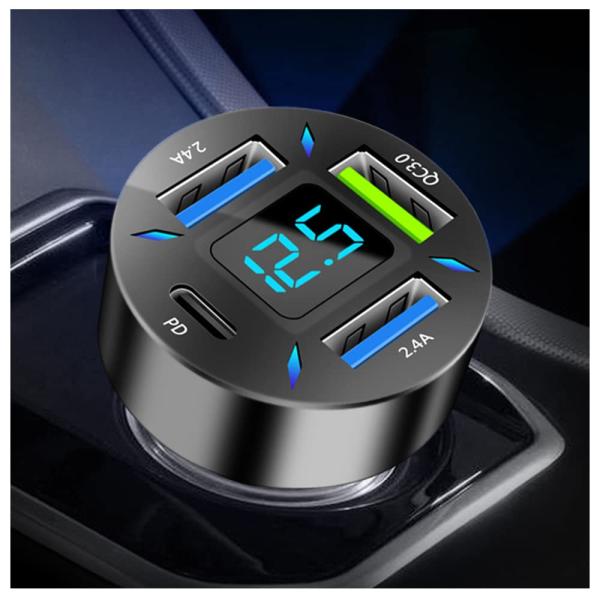 商品名: USB C Car Charging FCZC05 Car Charger 66W Super Fast Charging with USB PD&amp;QC 3.0(Voltmeter&amp;LED Lights) Univ...
