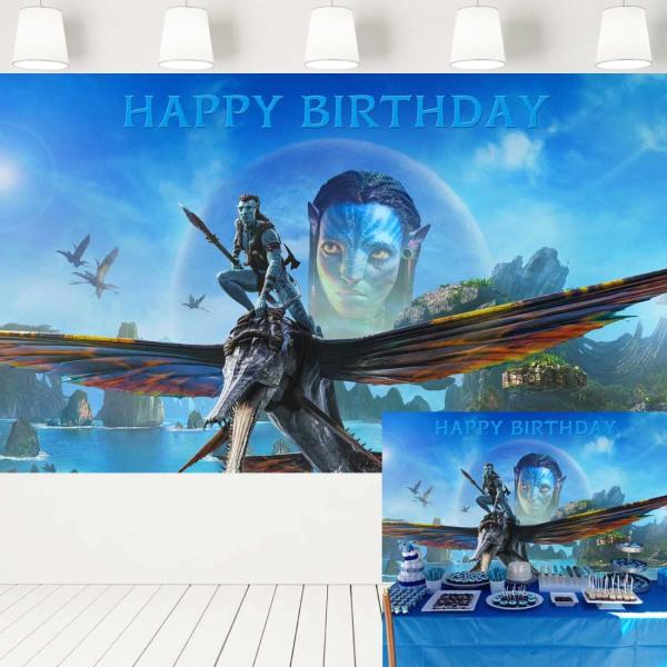 商品名: Avatar The Way of Water 背景幕 ハッピーバースデーパーティーデコレーション 海の島 映画テーマ背景 キッズパーティーデコレーション用品 5x3フィート 411 Avatar The Way of Water...