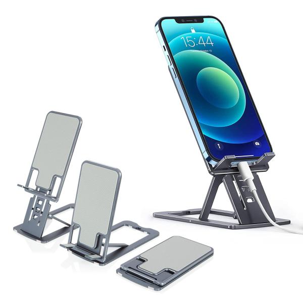 商品名: DTECH Foldable Cell Phone Stand Holder Aluminum Adjustable Height Nonslip Adhesive Portable Cellphone Cradle for De...