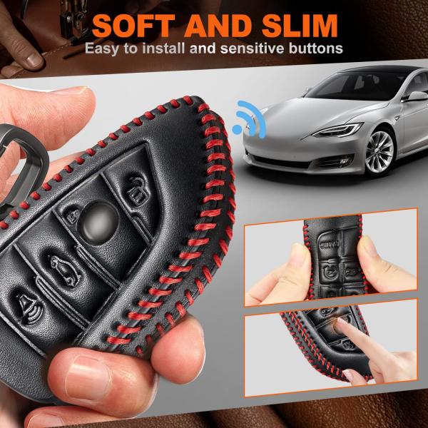 商品名: Slohif BMW キーフォブカバー レザー 1222-01 Slohif for BMW Leather Key Fob Cover Accessories for 5 7 Series X3 X5 X6 M5 M6 GT3 ...