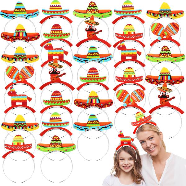 商品名:  Giegxin 30 Pcs Cinco De Mayo Fiesta Sombrero Hats Bulk Mini Mexican Sombrero Headbands 10 Styles Colorful Sombrero...