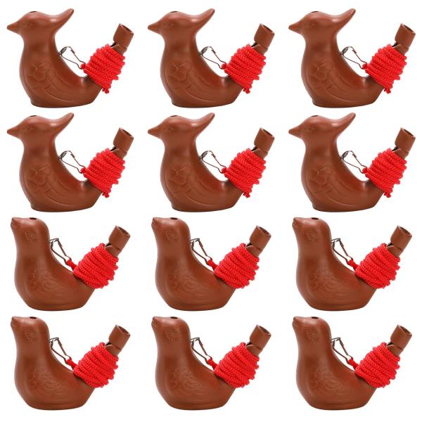 商品名:  Lawei 12Pcs Bird Water Whistles, Purple Clay Pottery Waterfowl Whistle with Hanging Rope, Bird Call Warblers Whist...