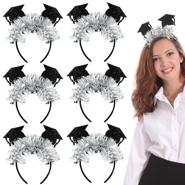 商品名:  Yunlly 6 Pcs 2024 Graduation Headband Grad Cap Headbands with Glitter Tassel Bachelor Hats Head Piece for Grad Wom...