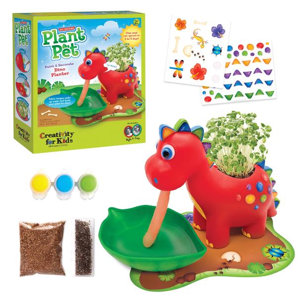 商品名: プラント ペット ダイナソー (Creativity for Kids Plant Pet Dinosaur) 植物 栽培 自動 水やり 簡単 かわいい デコレーション 装飾 オリジナル 個性 ペイント 恐竜 怪獣 赤 草 成長 ...