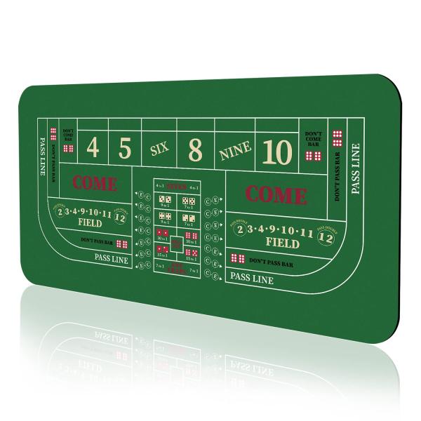 商品名:  YUZPKRSI 70" x 35" Portable Professional Casino Craps Tabletop Layout Mat with Carrying Bag, Non-Slip Rubber Craps...