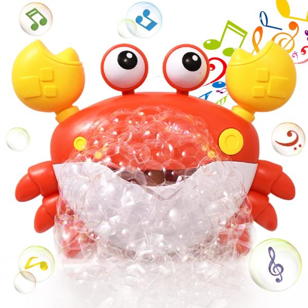 商品名: カニバブルバスメーカー バスタブ用 気泡を吹き飛ばして12種類の子供の歌を再生 歌うバスバブルマシン 赤ちゃん 幼児 キッズ お風呂のおもちゃ 3歳 女の子 男の子 (レッド) JUXUE Crab Bath Bubble Mak...