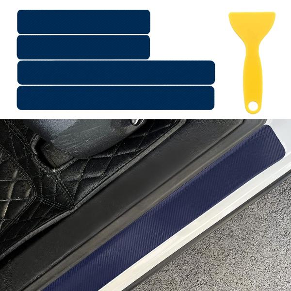 商品名:  ASUBHA 4pcs Car Door Sill Scuff Guard, Carbon Fiber Anti-Scratch Car Sill Scuff Protetor, Front/Rear Door Sill Scu...