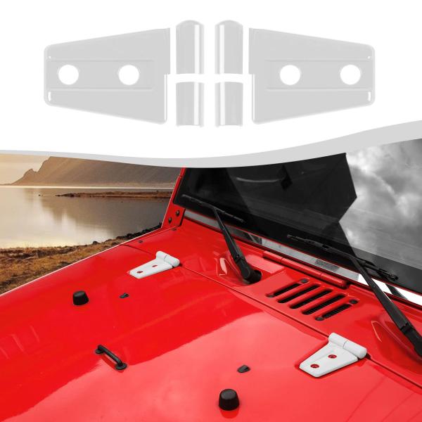 商品名:  SQQP Hood Hinge Cover Trim Kit 2Pcs Compatible with 2007-2018 Jeep Wrangler JK JKU (White)ブランド: SQQP高さ: 2cm横幅: 2cm...