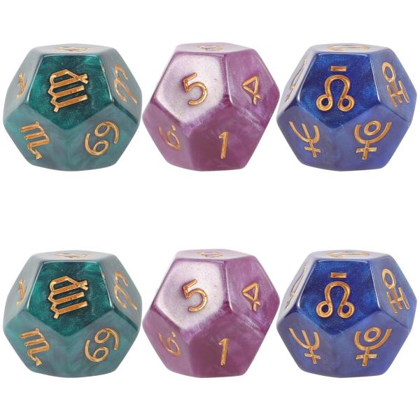 商品名: Alasum 6ピース クリエイティブ 星座 カラフル 占い アクセサリー 小型 多面体 多面体 占星術 数字 小道具 サイコロ ゲーム レタリング テーブル サイコロ柄 小道具 樹脂ボード Alasum 6pcs Creativ...