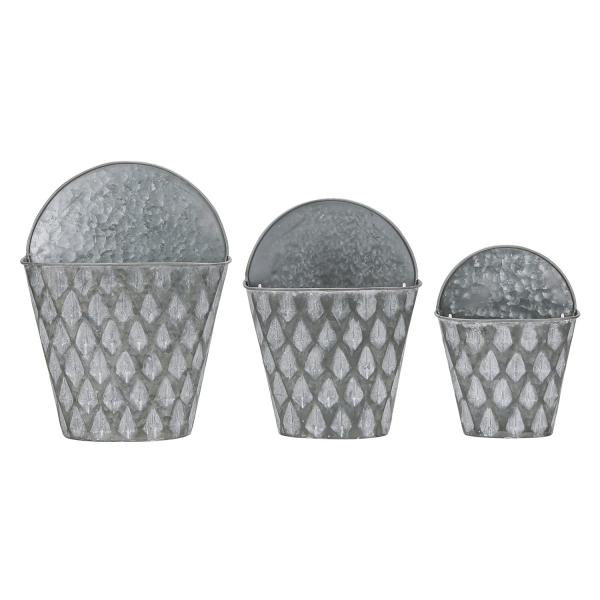 商品名:  SOFFEE DESIGN Set of 3 Metal Wall Planter, Farmhouse Wall Decor Hanging Wall Vase Boxs Galvanized Flowers Holder f...