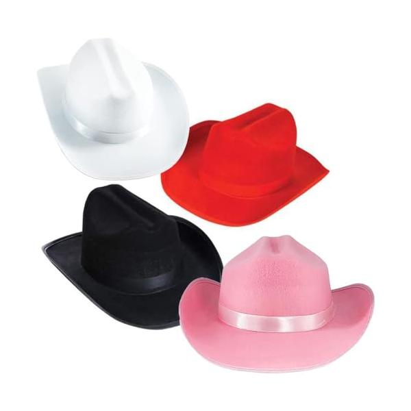 商品名:  Chochkees Cowboy Hats 4 Pack Variety - Containes 1 Pink - 1 Red - 1 Black - 1 White - Total of 4 Cowboy Hats - Wes...