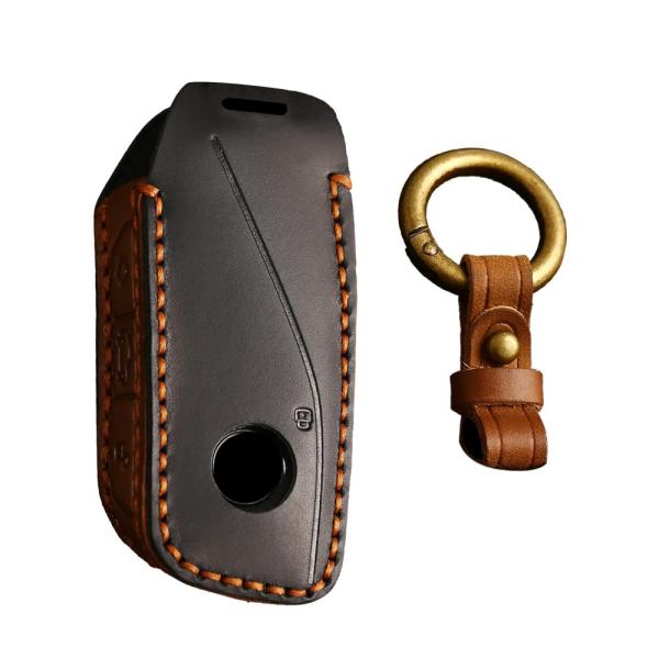 商品名:  KUNIO Car Key Fob Cover Fit for BMW Energy I7 X7 7 Series Ix Key Protective Cover Keychain Leather Key Holder 4 Bu...