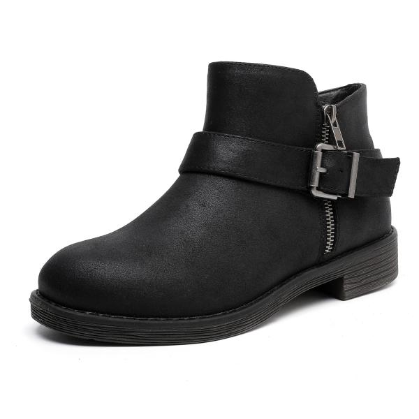 商品名:  Luoika Women's Wide Width Ankle Boots, Extra Wide Low Heel Side Zipper Winter Booties. 904 black suede 7XWブランド: Lu...
