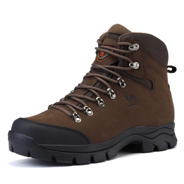 商品名: GOLDEN CAMEL メンズ ハイキングブーツ ミッドハイト ウォーキングシューズ 通気性 トレッキングシューズ, ブラウン, 11.5 GOLDEN CAMEL Men's Hiking Boots Leather Work...