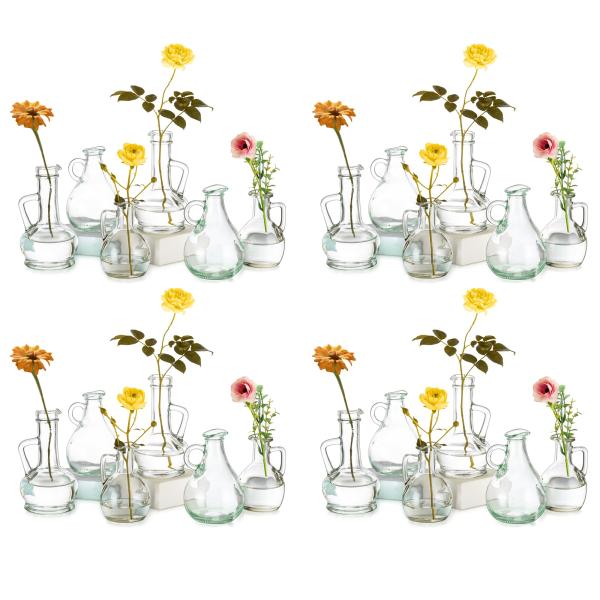 商品名:  Small Glass Jug Vases for Flowers - Hewory Glass Bud Vase in Bulk, Decorative Vintage Pitcher Vase for Centerpiece...