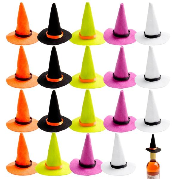 商品名: シンプルなポリマー 20個 ミニ魔女の帽子とミニほうき ハロウィンバットデコレーション ハンドメイド ワインボトル装飾 ハロウィンパーティーの記念品 DIY ヘアアクセサリー クラフト Simple polymer 20 Pcs ...